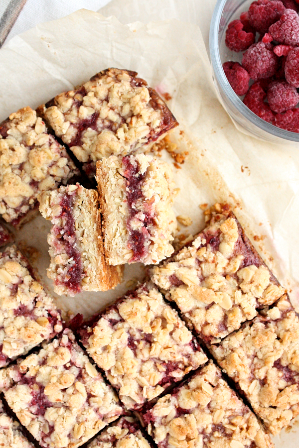 Raspberry Almond Oat Squares - Monday Sunday Kitchen