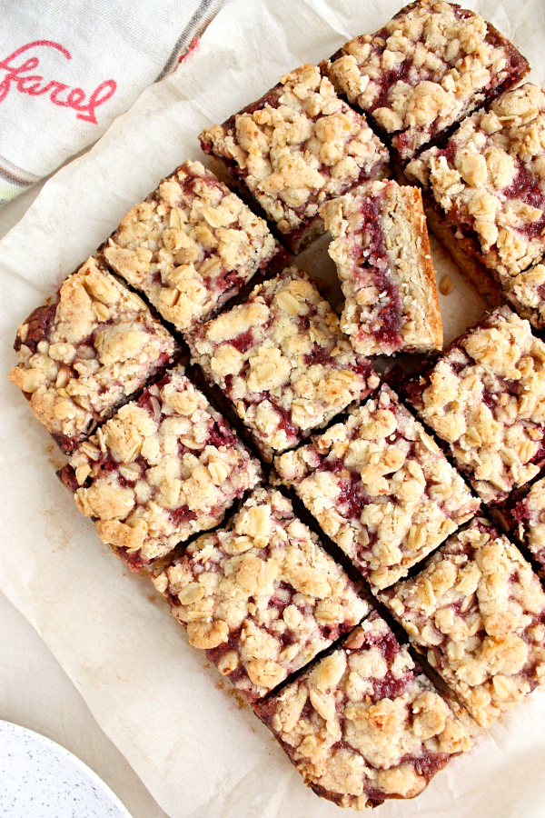 Raspberry Almond Oat Squares - Monday Sunday Kitchen