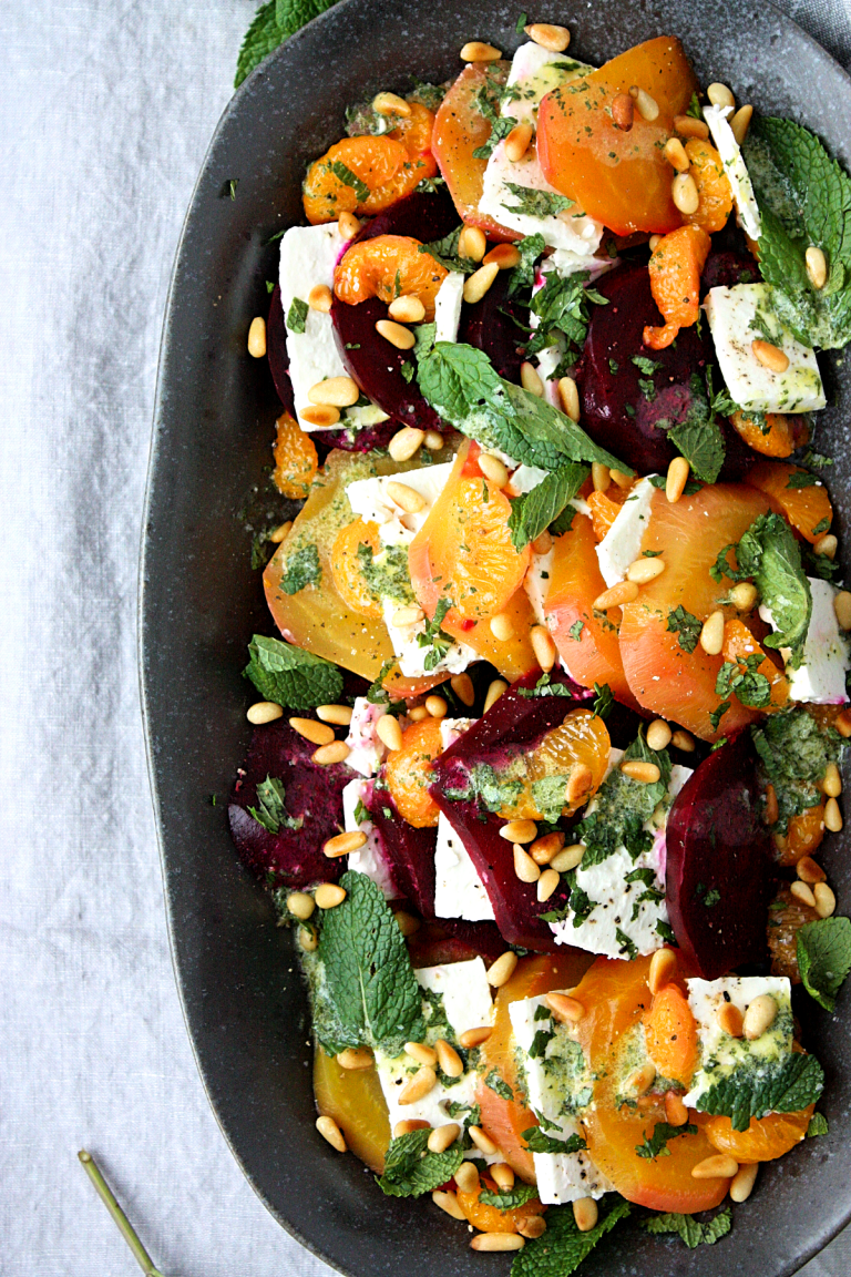 Rainbow Beet Salad with Feta and Mint - Monday Sunday Kitchen