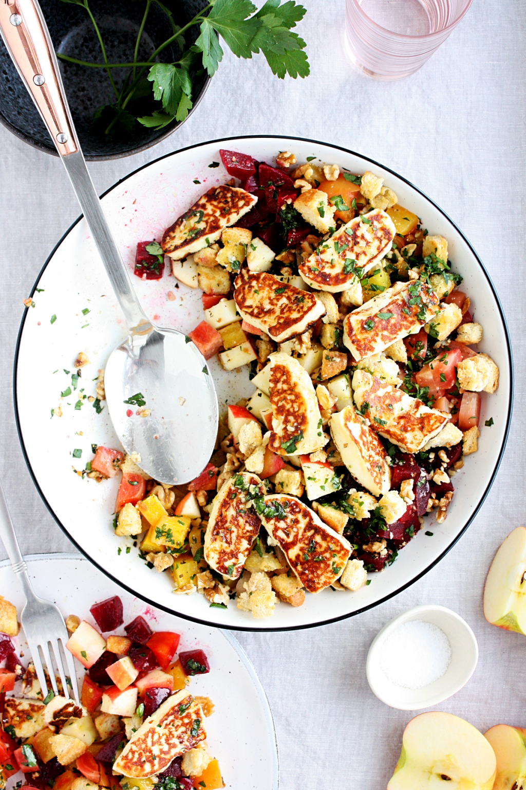 Beetroot and Halloumi Salad with Apples - Monday Sunday Kitchen